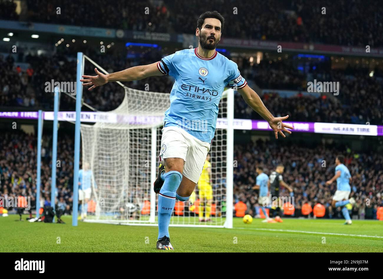 Manchester City's Ilkay Gundogan celebrates scoring their side's second ...