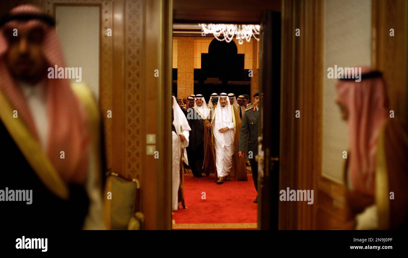 Saudi Arabia's Crown Prince Salman bin Abdulaziz, center, during his ...