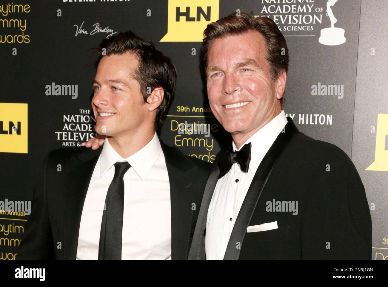 Blake Hood, left, and Peter Bergman arrive at the 39th Annual Daytime ...