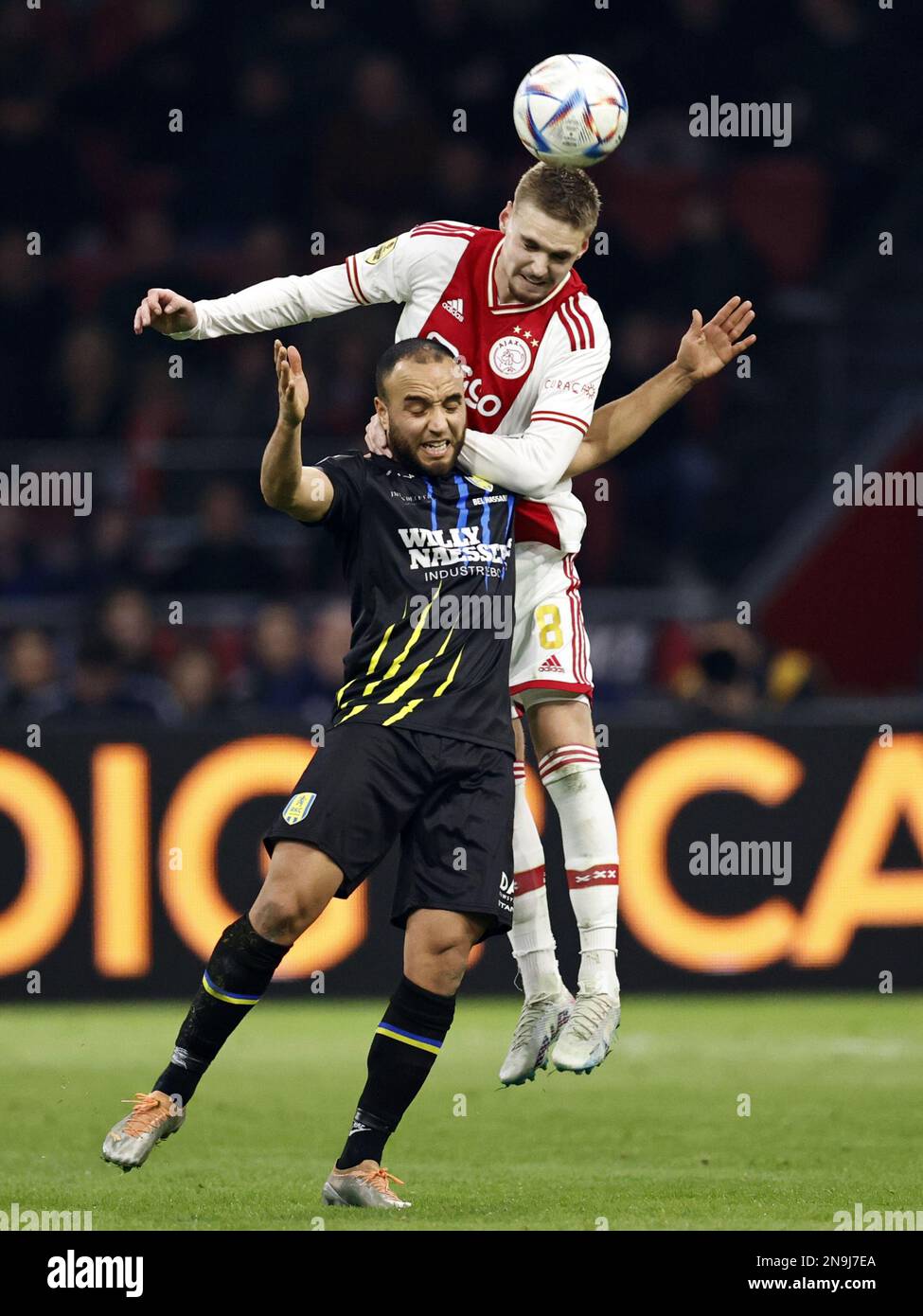 AMSTERDAM - (lr) Iliass Bel Hassani of RKC Waalwijk, Kenneth Taylor of Ajax during the Dutch ...