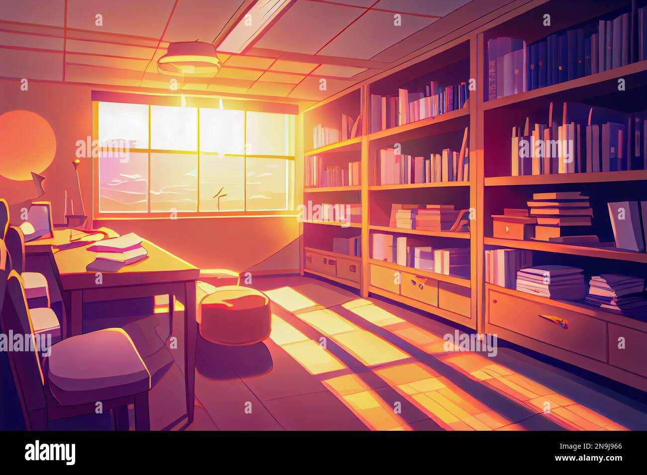 Anime Classroom Window Background