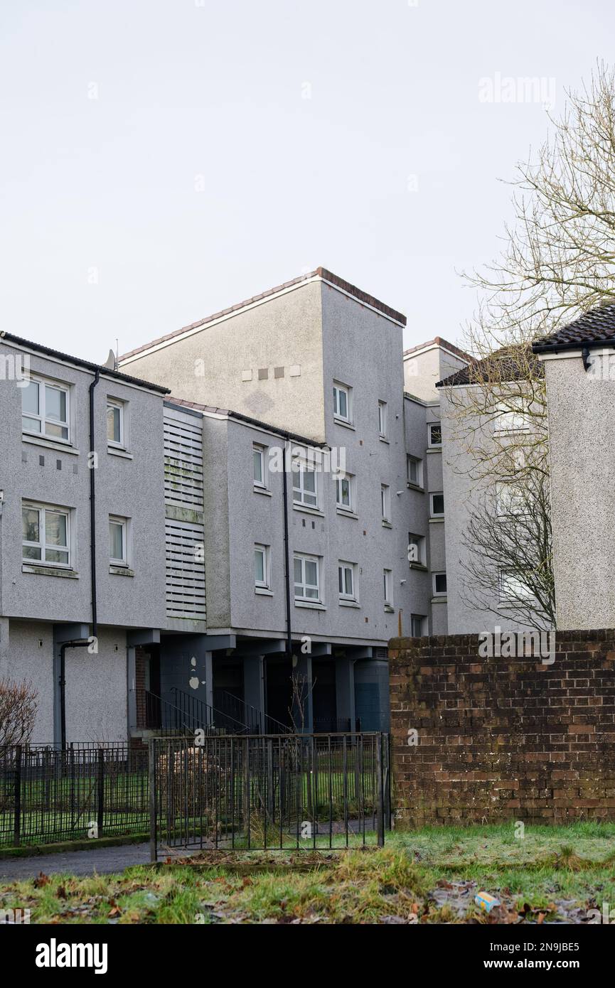 Council flats in poor housing estate with many social welfare issues in ...