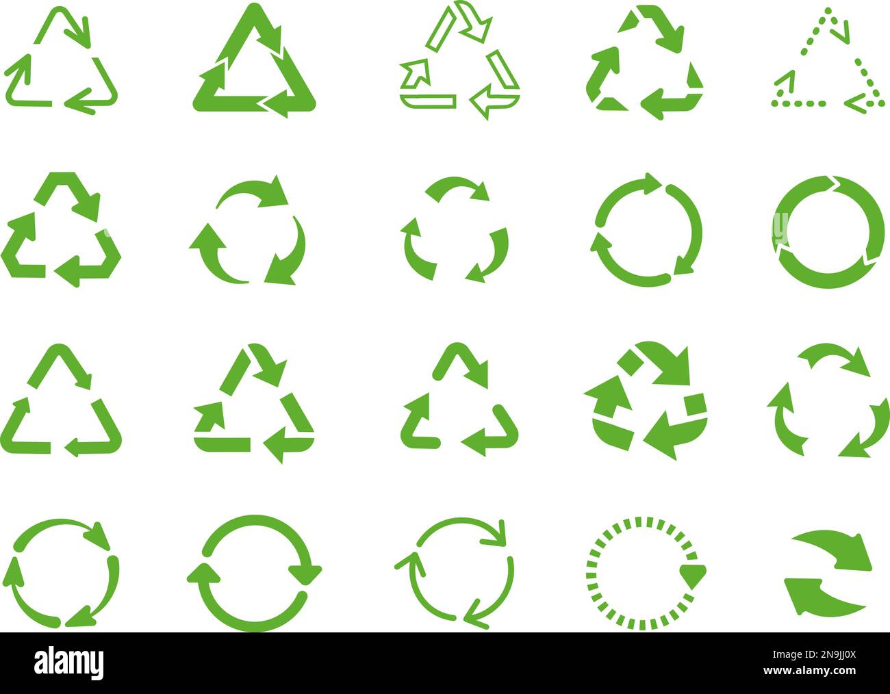 Reusable round arrows elements, lifecycle arrow symbol. Recycle logo, circle reduce eco icons ...