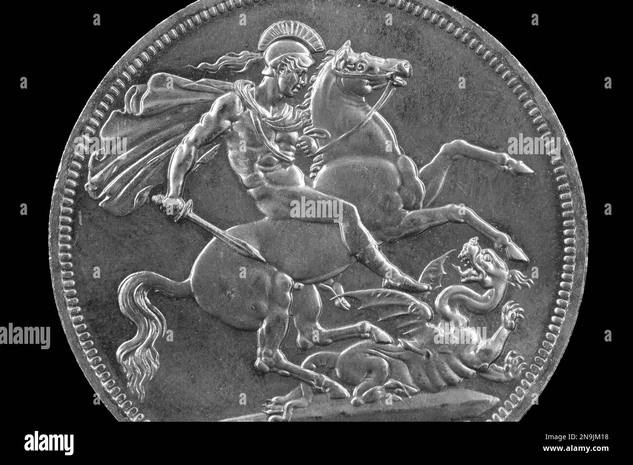 Reverse side of a 1951 Festival Of Britain Five Shilling coin featuring ...