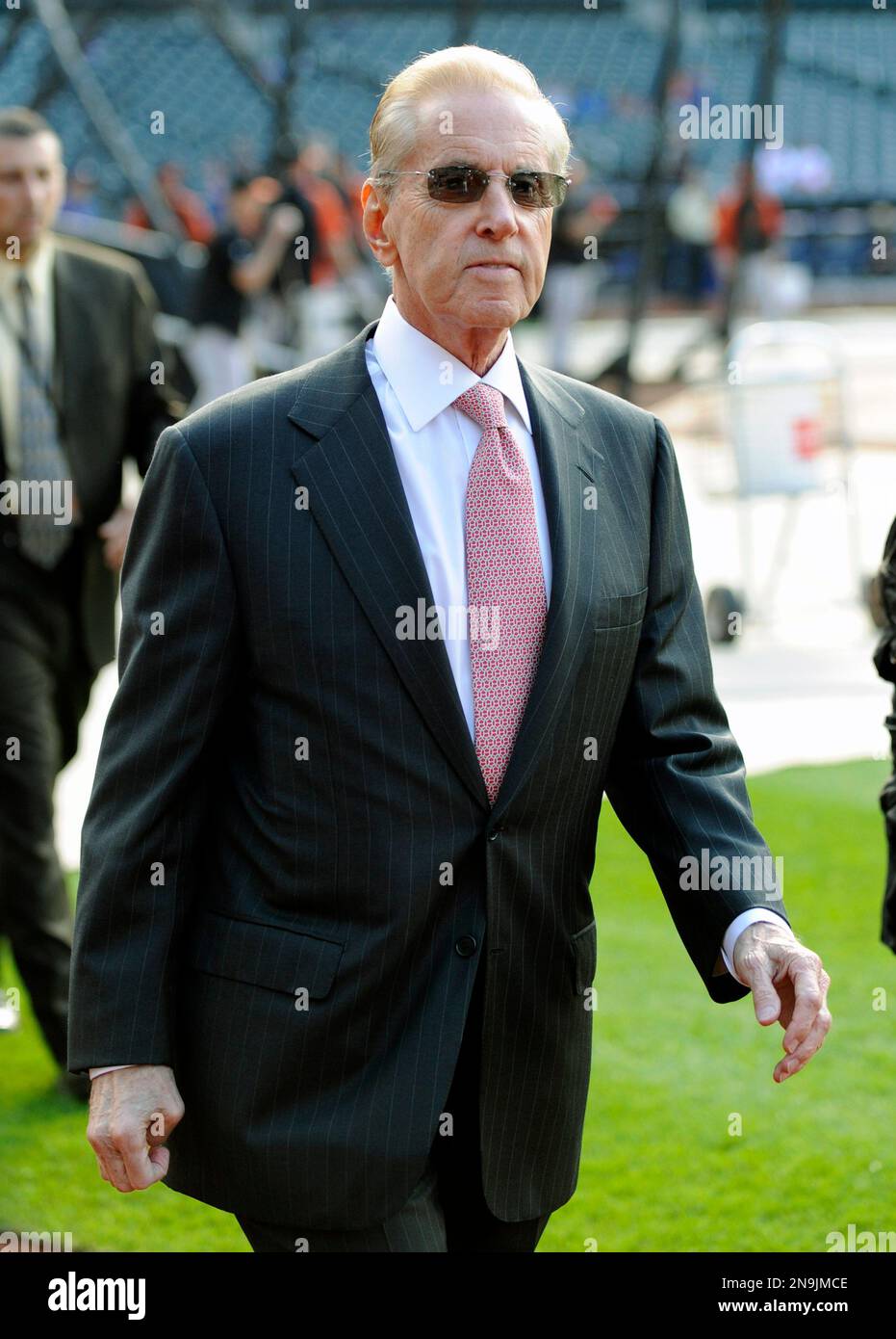 New York Mets owner Fred Wilpon walks on the field before an inter ...