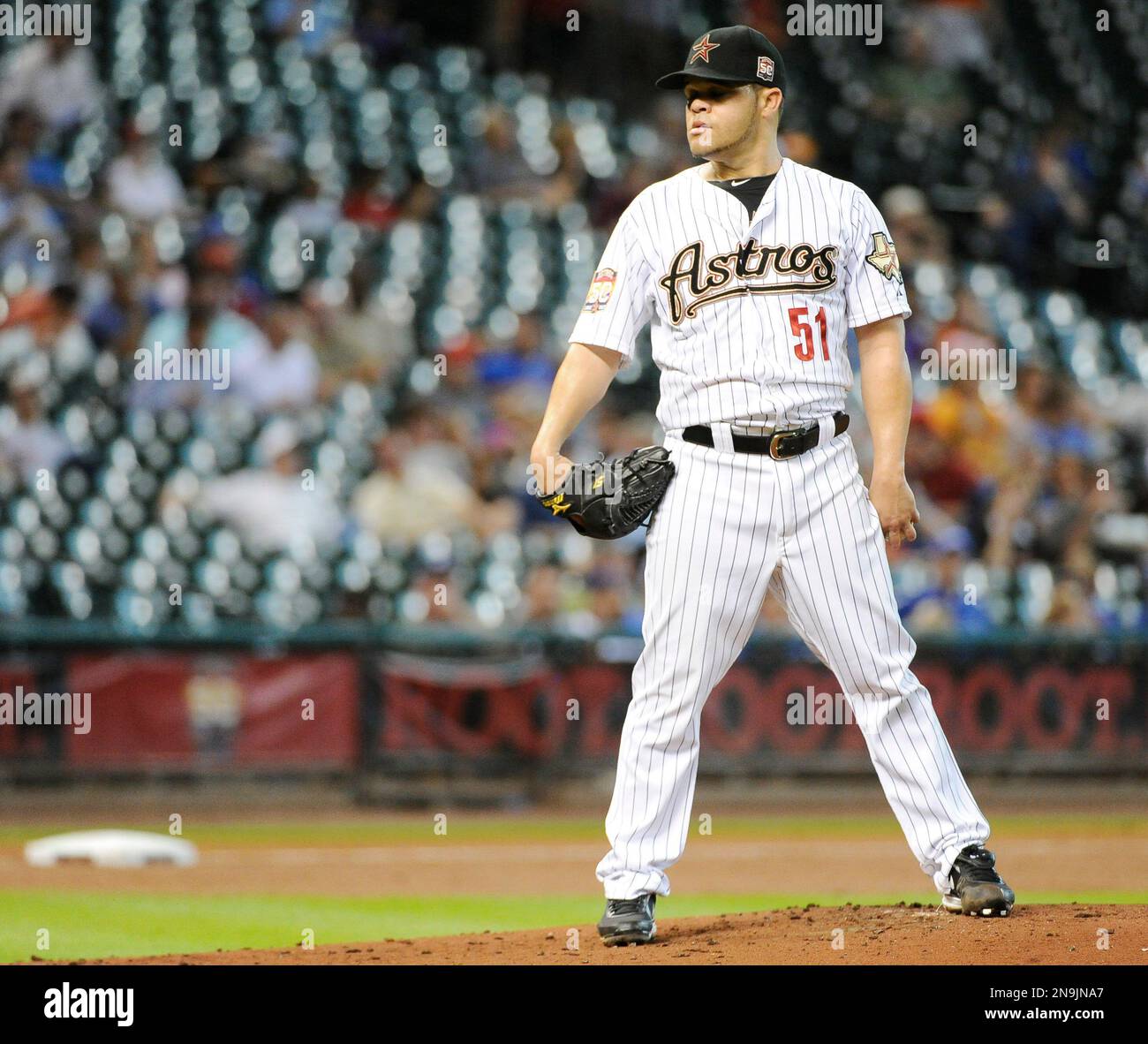 Houston Astros' Wandy Rodriguez in a baseball game against the Kansas ...