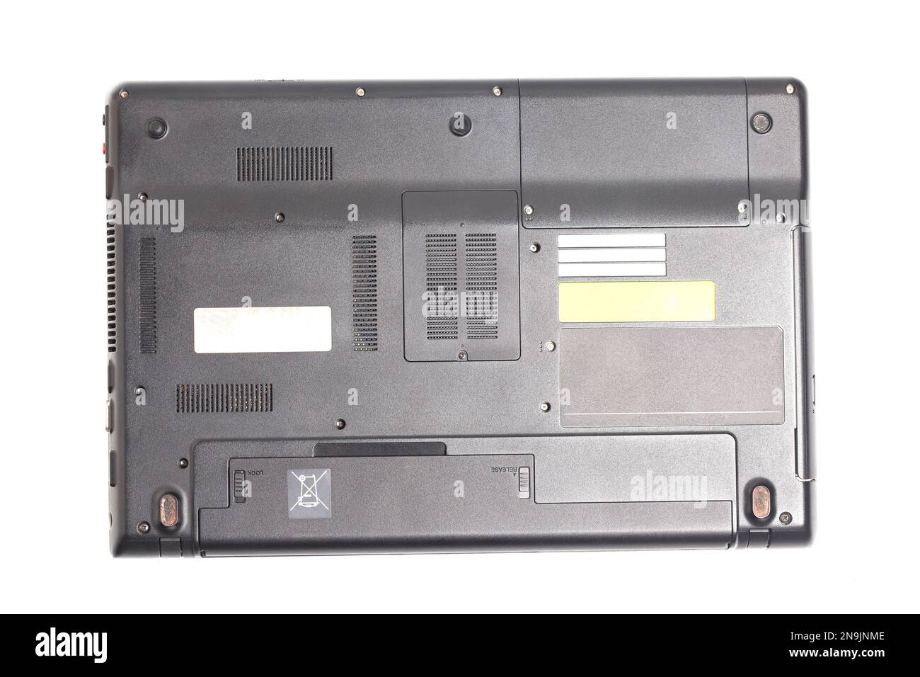 Laptop back side. Isolated on white background Stock Photo - Alamy