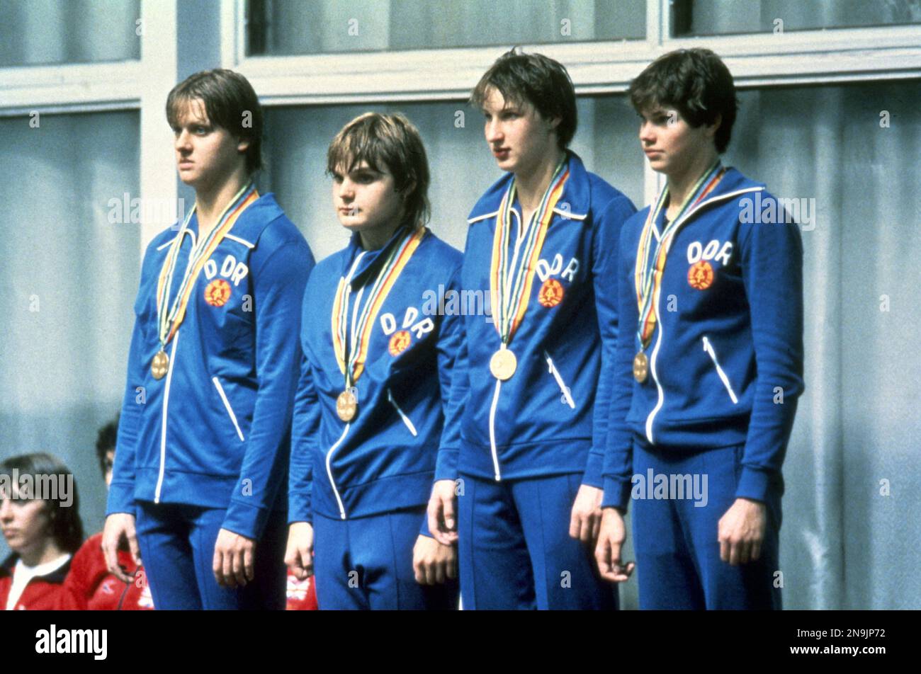 L-R: Caren Metschuck; Andrea Pollack; Ute Geweniger; and Rica Reinisch, all members of the East ...