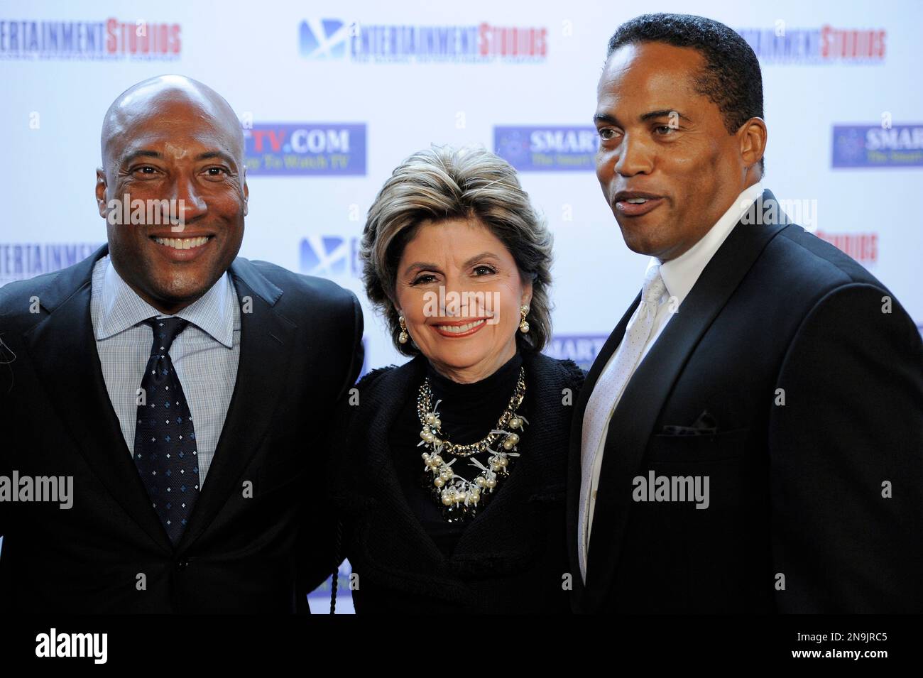 Byron Allen, left, head of Entertainment Studios, poses with "Court ...
