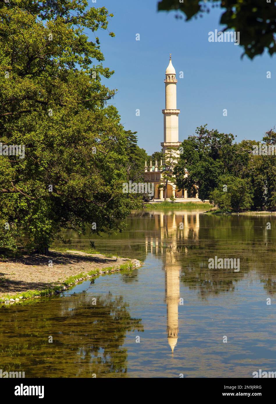 Minaret in Lednice Castle Park, Lednice and Valtice area, South Moravia ...