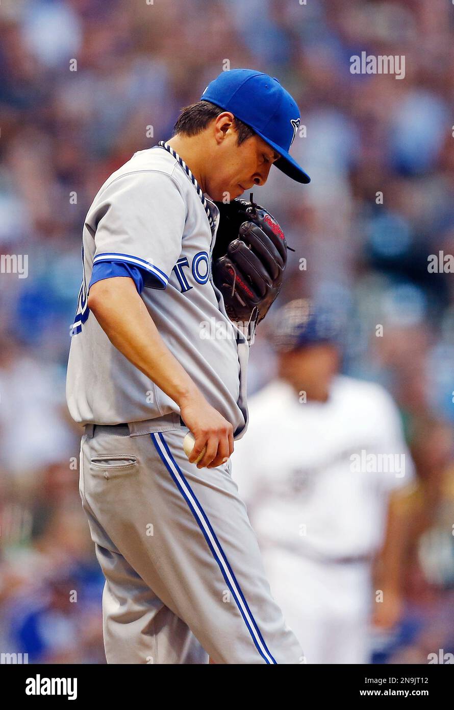 Toronto Blue Jays pitcher Jesse Chavez heads back to the mound. Chavez ...