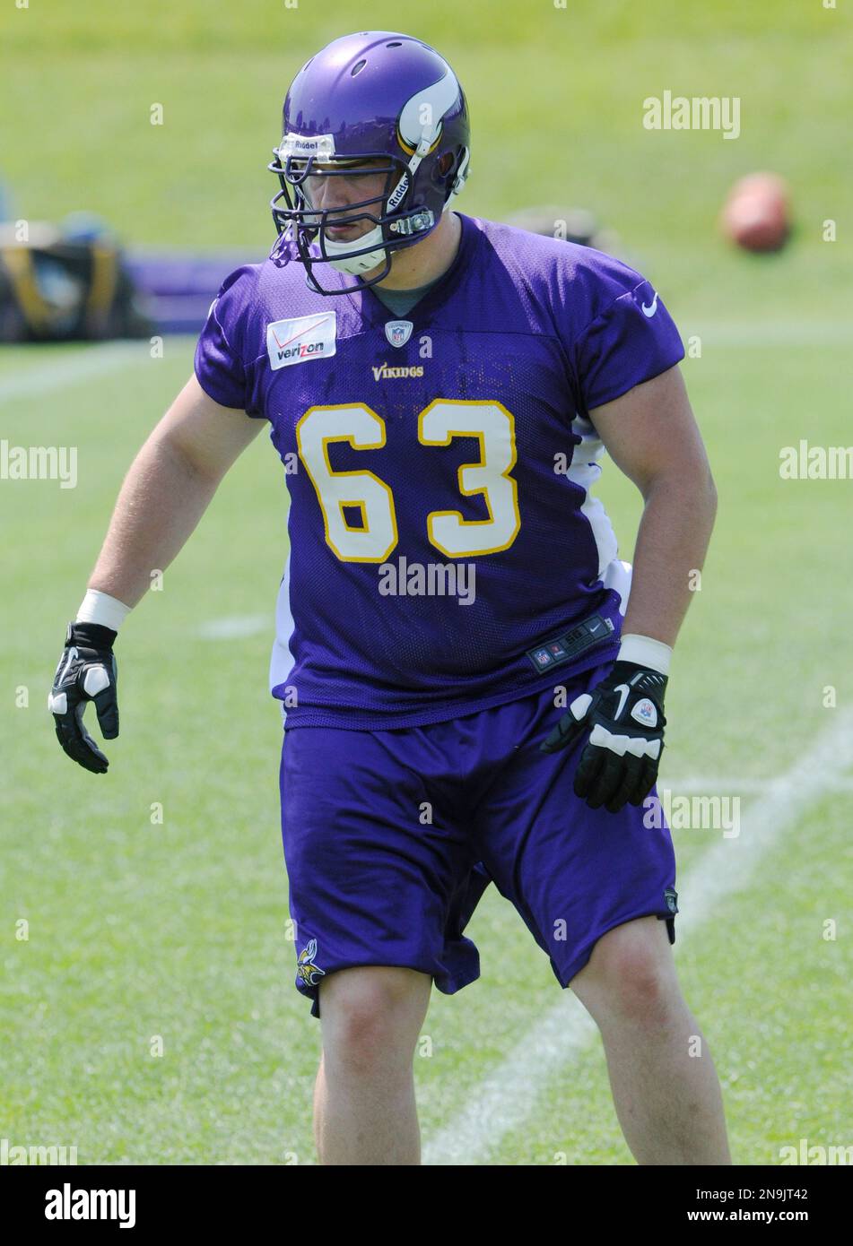 Minnesota Vikings NFL football center Brandon Fusco is shown during ...