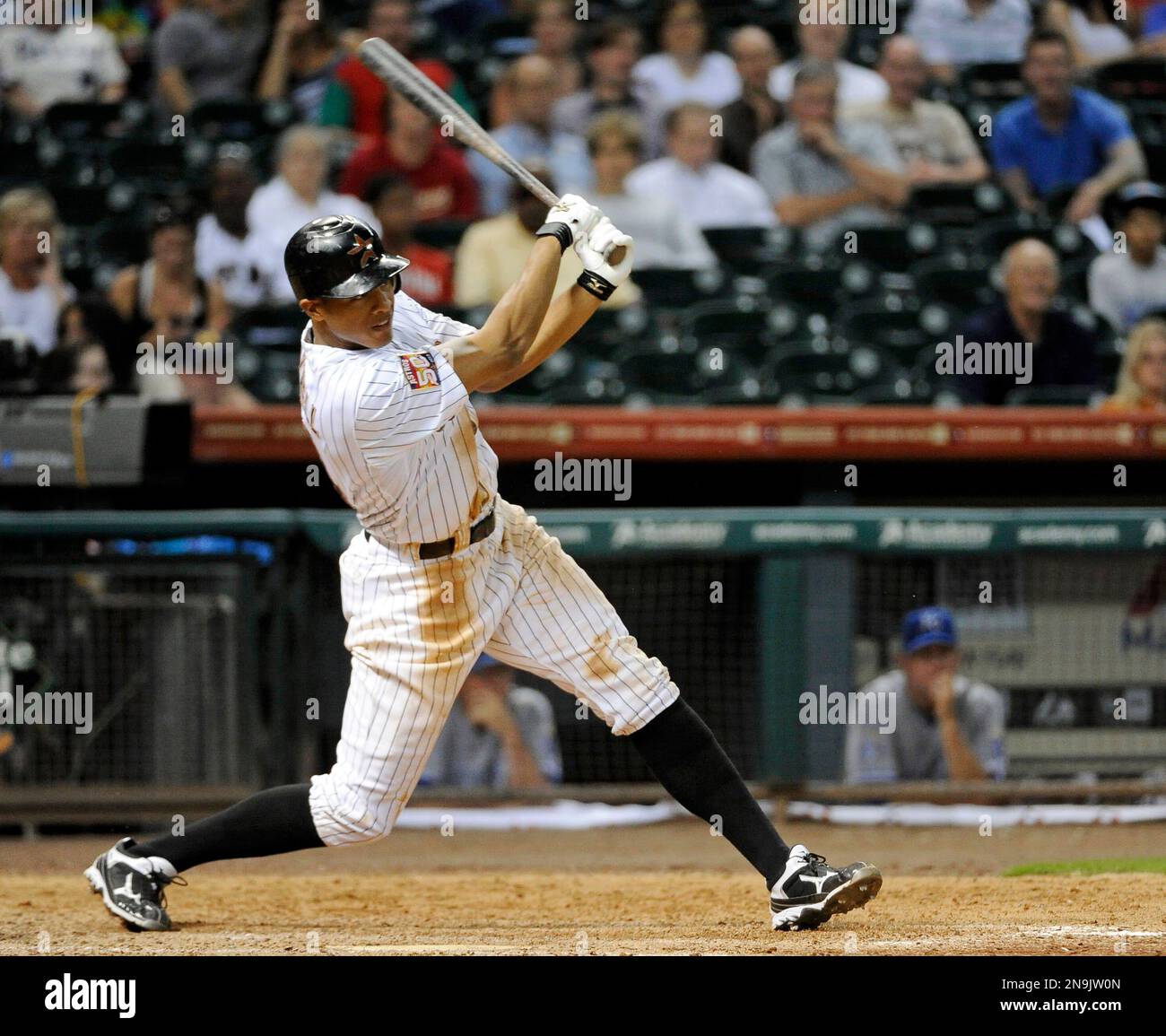 Houston Astros' Justin Maxwell in a baseball game against the Kansas ...