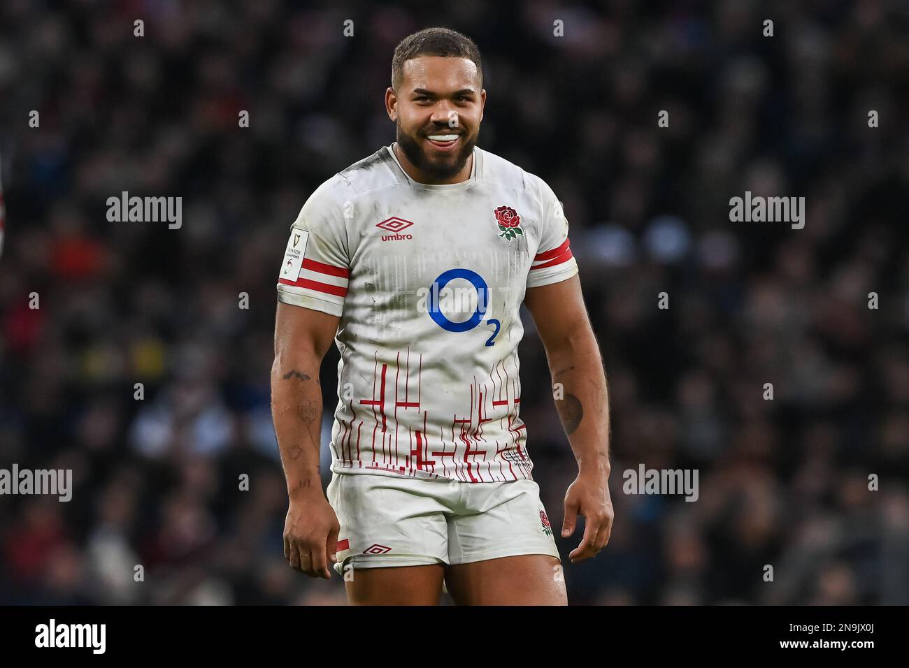 Ollie Lawrence of England is all smiles during the 2023 Guinness 6 ...