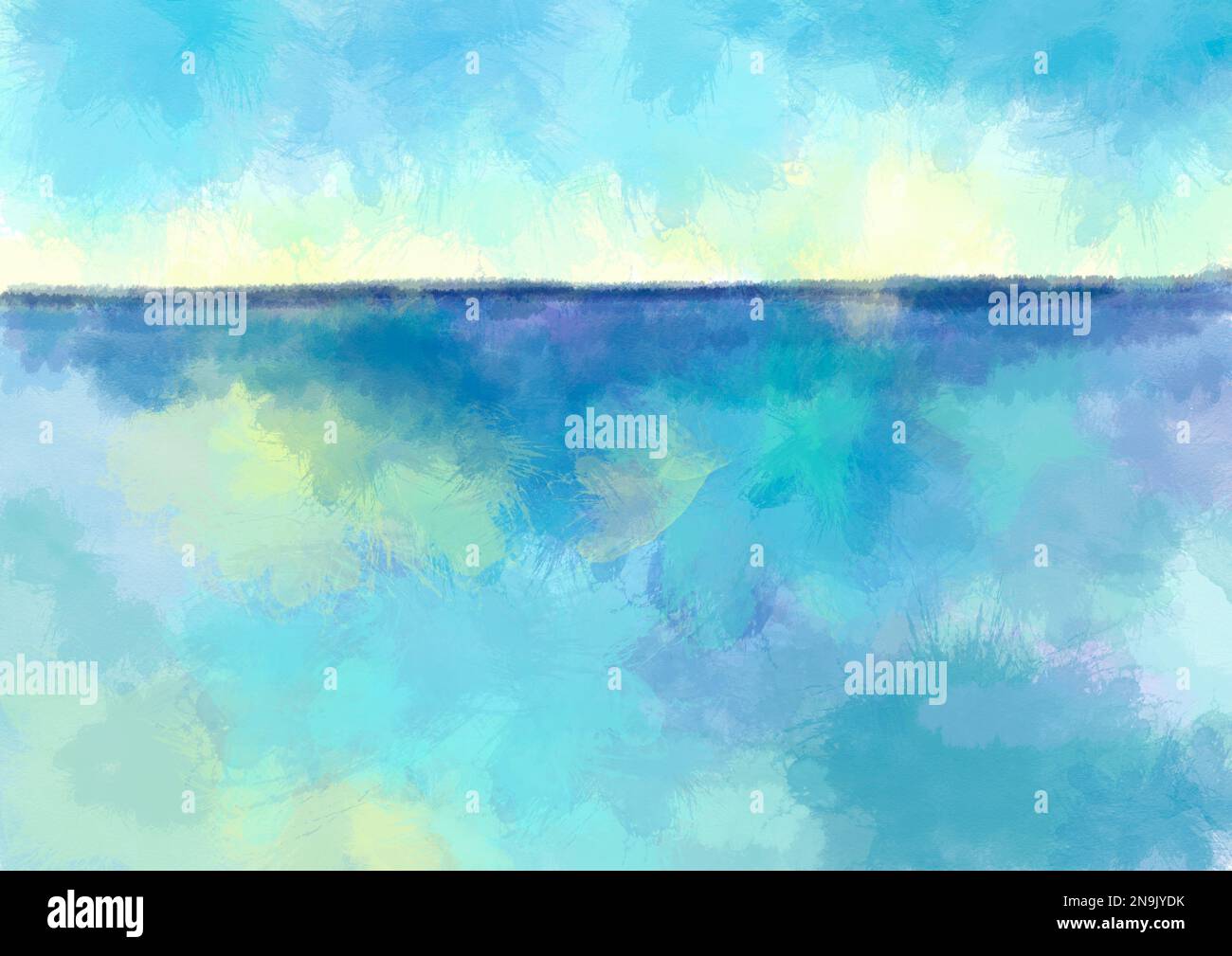 illustration landscape with water background. High quality illustration ...