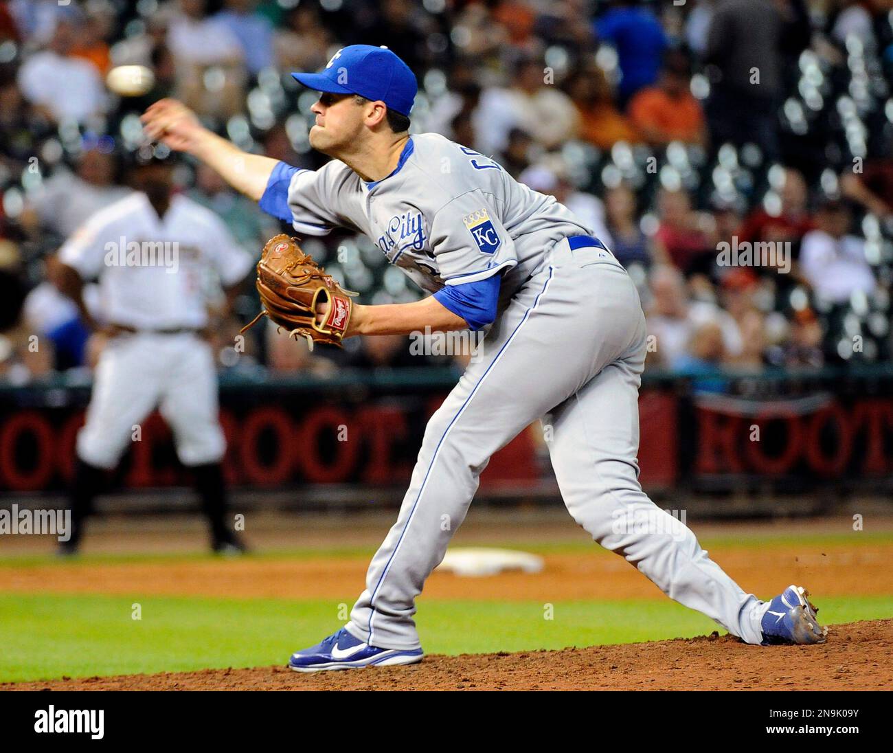 Kansas City Royals reliever Louis Coleman delivers to Houston Astros ...