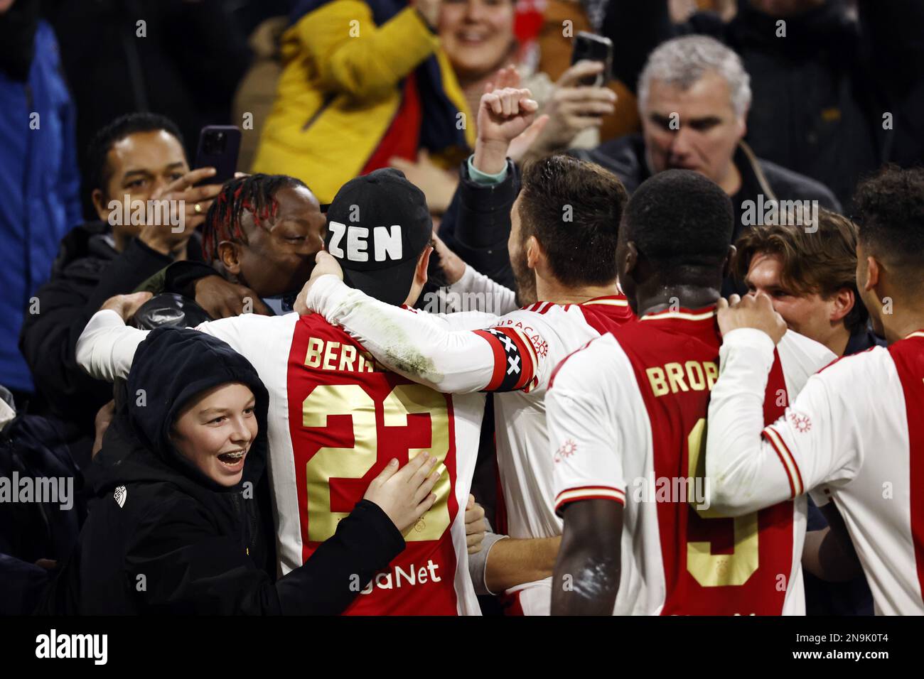 AMSTERDAM - (lr) Steven Berghuis of Ajax, Dusan Tadic of Ajax, Brian Brobbey of Ajax, Mohammed ...
