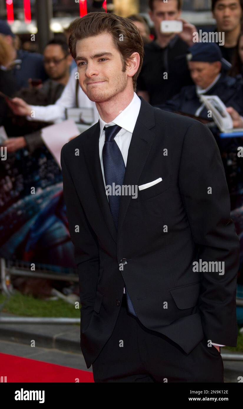 British actor Andrew Garfield arrives for the UK premiere of The ...
