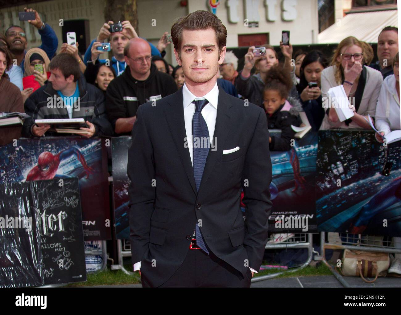 British actor Andrew Garfield arrives for the UK premiere of The ...