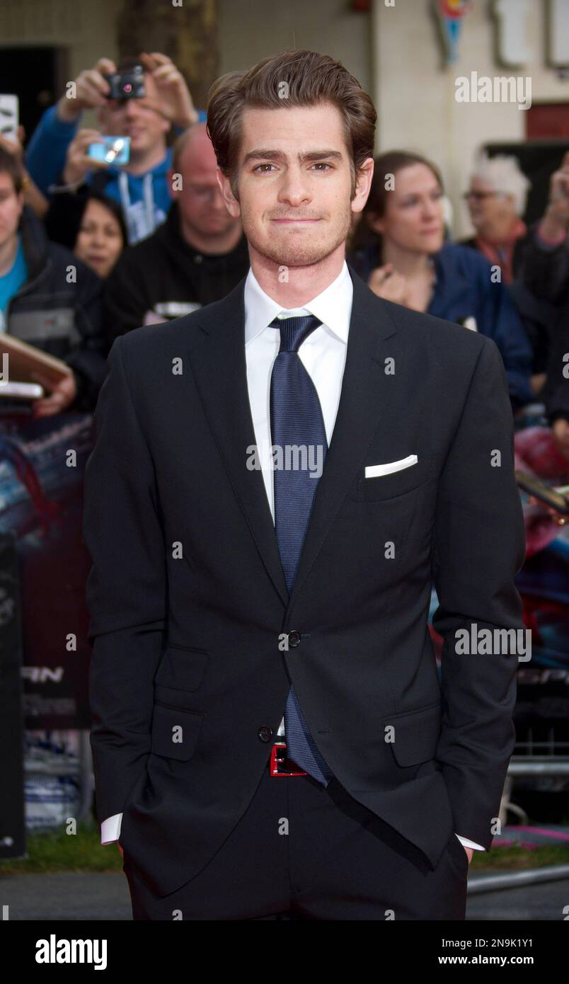 British actor Andrew Garfield arrives for the UK premiere of The ...