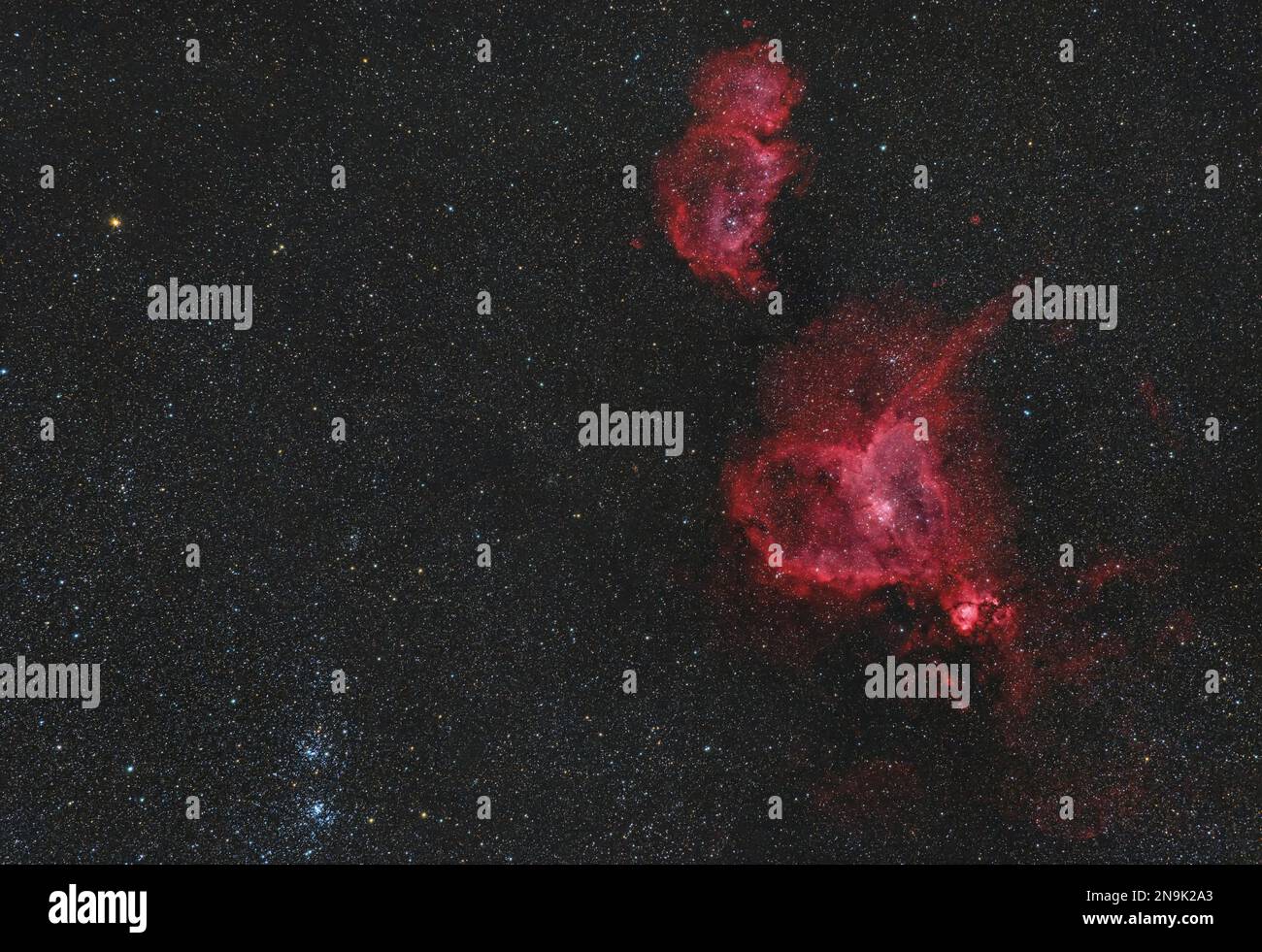 The Heart Nebula (Running dog nebula), an emission nebula, 7500 light ...