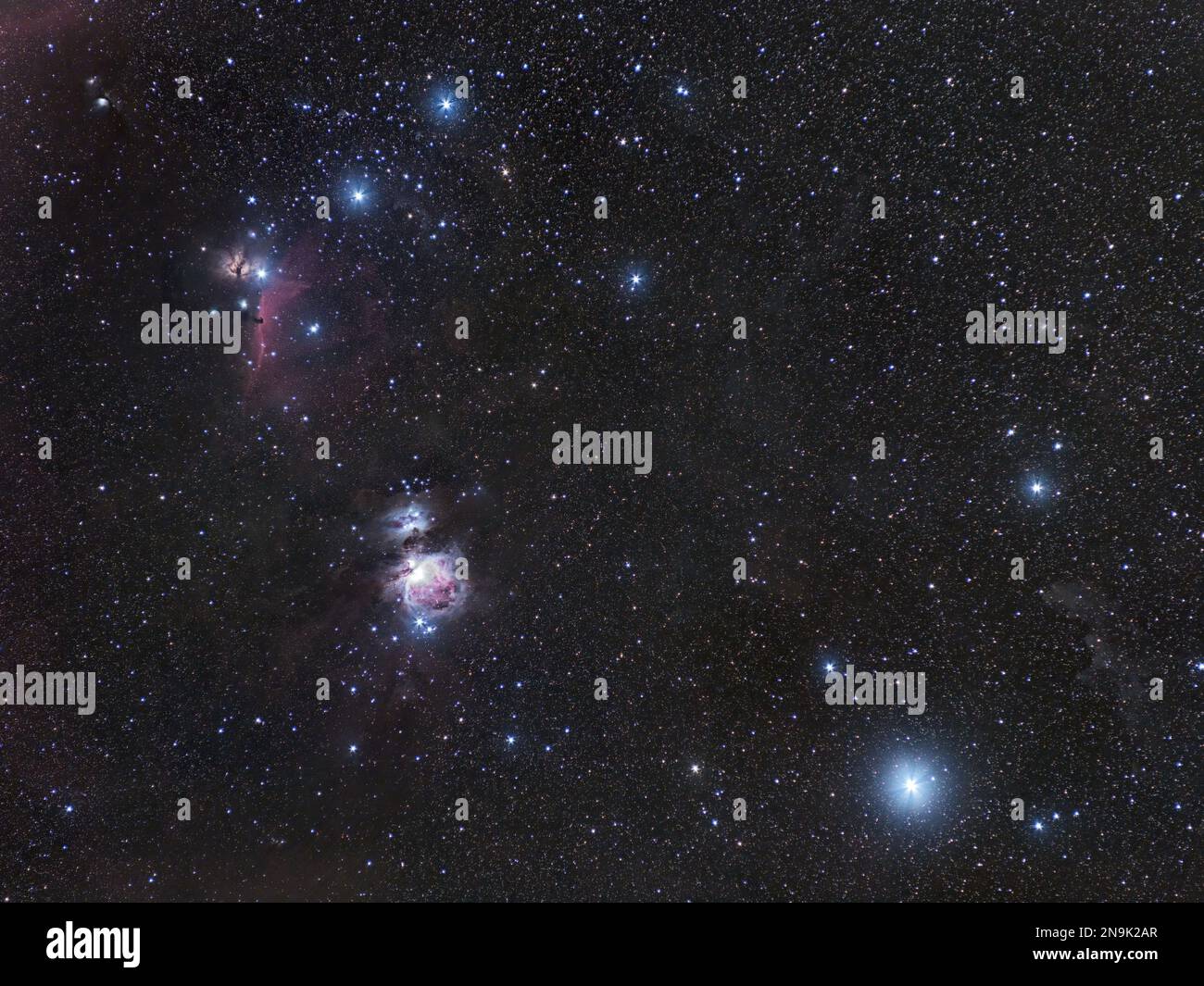 The Orion Nebula ( Messier 42, M42, NGC 1976), a diffuse nebula situated in the Milky Way Stock ...
