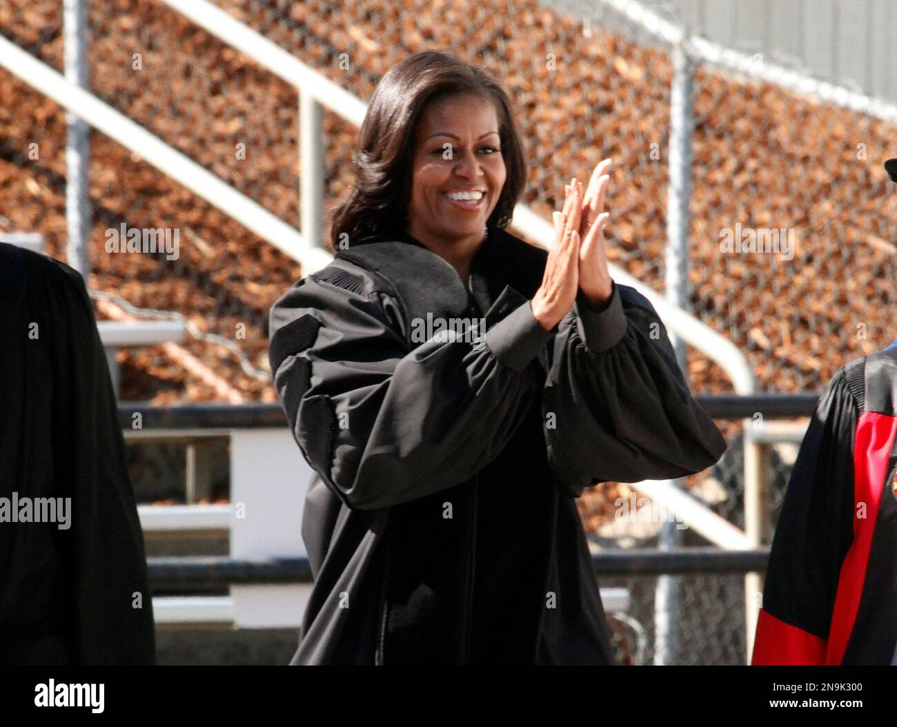 First Lady Michelle Obama is shown during the Oregon State University ...