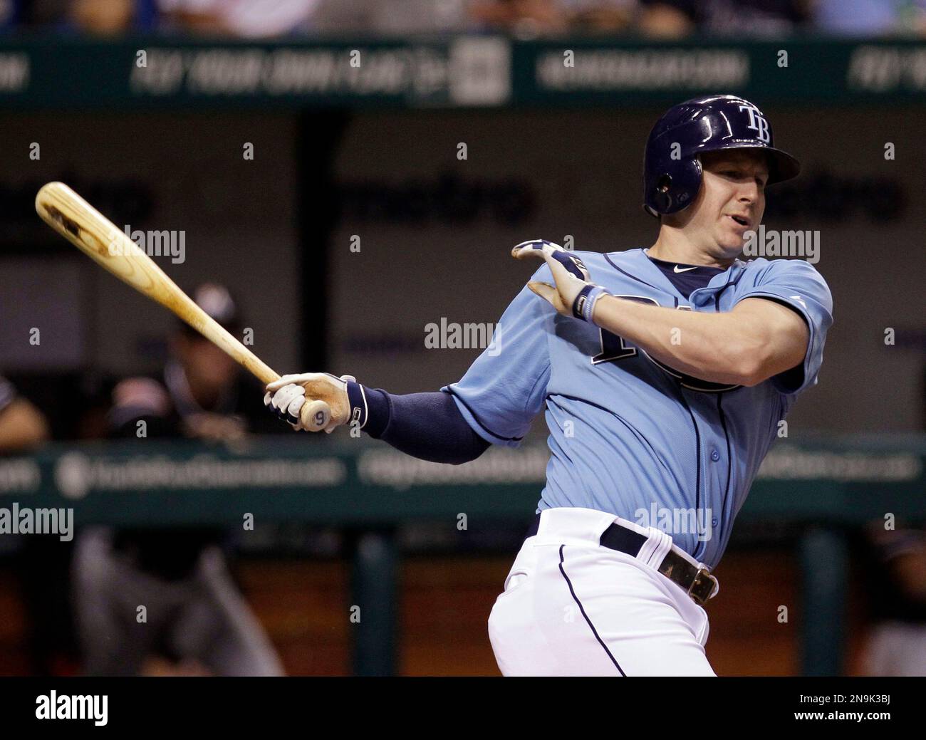 Tampa Bay Rays' Elliot Johnson bats against the Miami Marlins during an ...