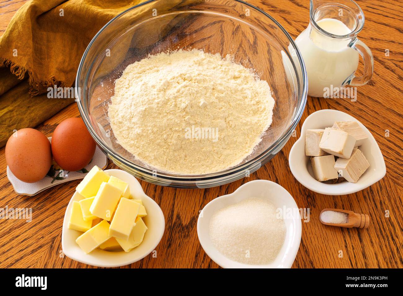 Baking Cooking Ingredients Flour Eggs Butter sugar, salt, milk, pressed ...