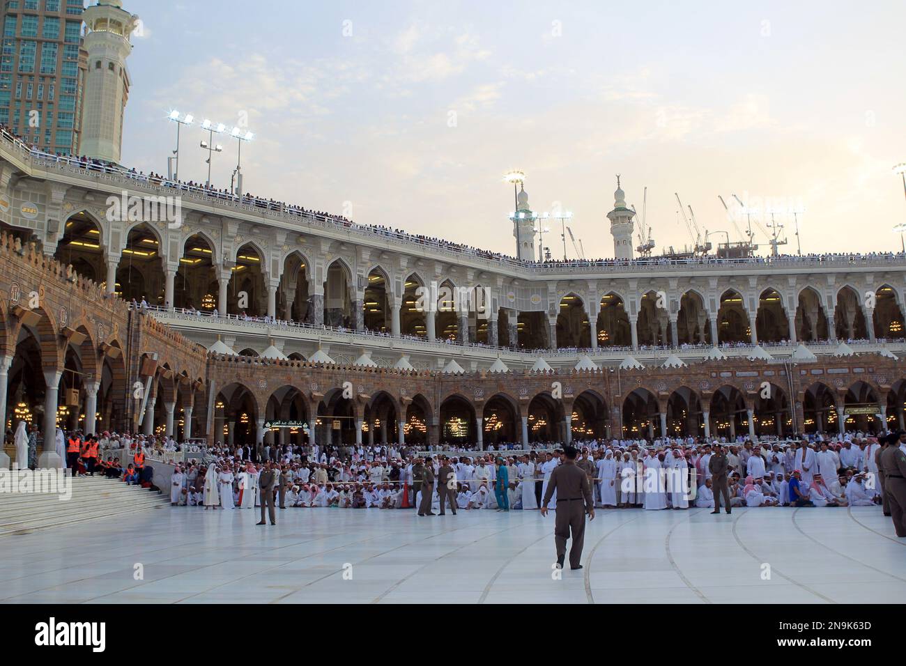 Saudi security forces stand guard during the funeral of the late Saudi ...