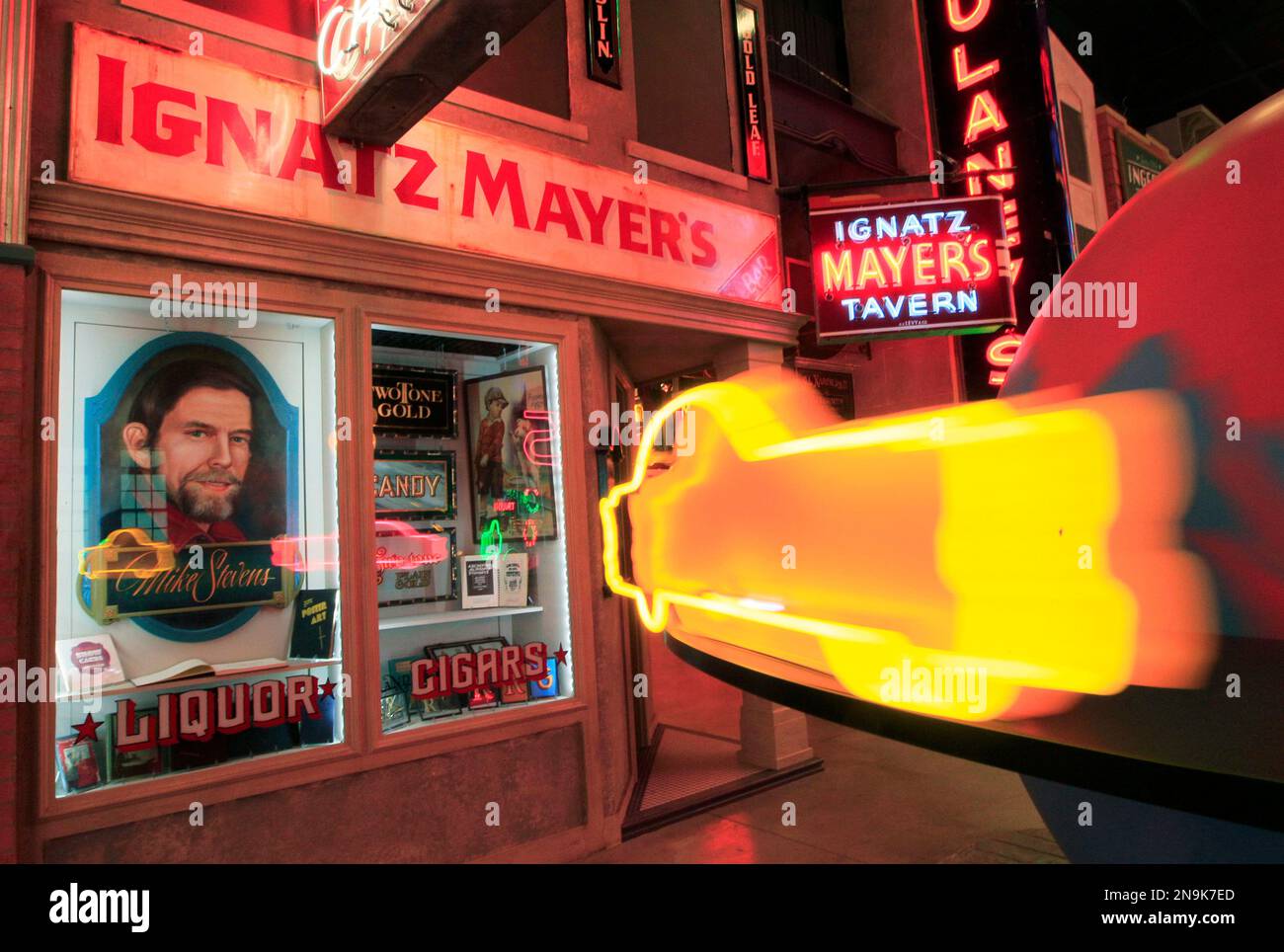 In this Friday, June 15, 2012 photo, a neon car rotates around a 6-foot ...