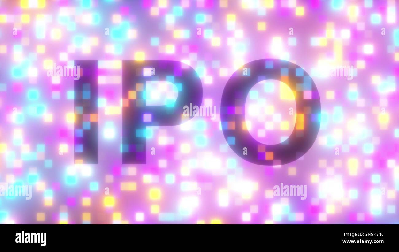 Ipo text on digital background. Computer generated 3d render Stock ...
