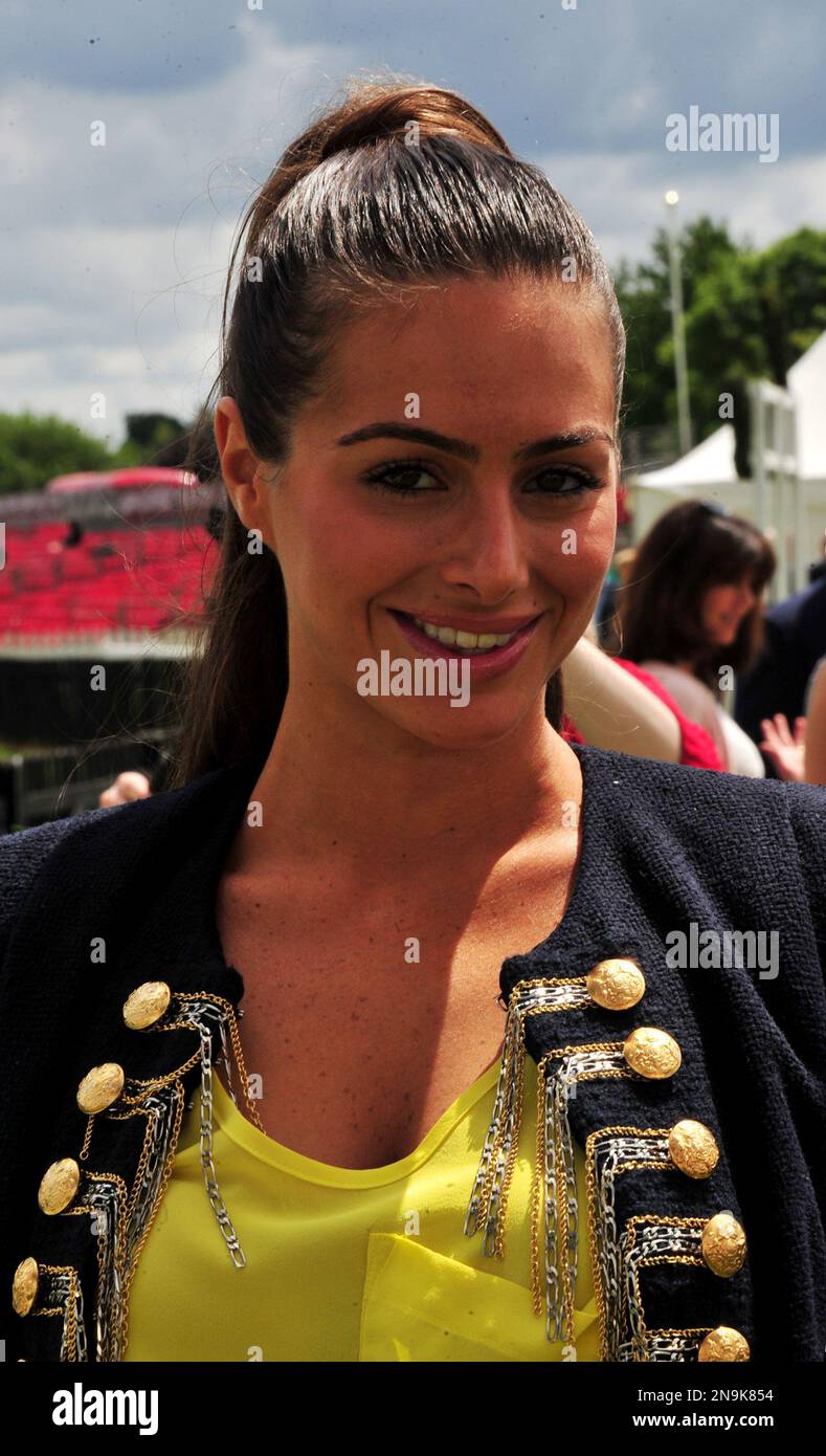 Saskia Boxford arrives at the Cartier Queen's Cup 2012 at Guards Polo ...