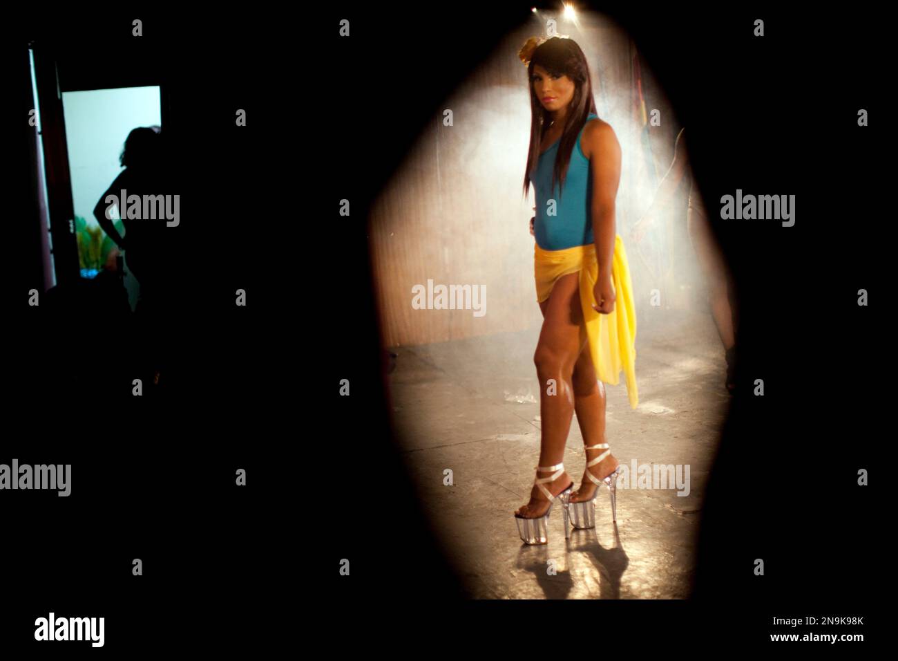 Transgender Kendra Ferrari, 21, performs during Miss Night Queen beauty ...