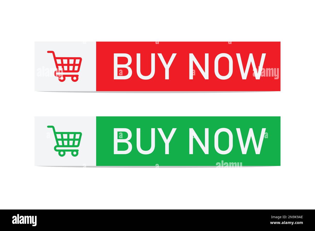 Buy now button. Green and Red Buy now flat button with shopping cart ...
