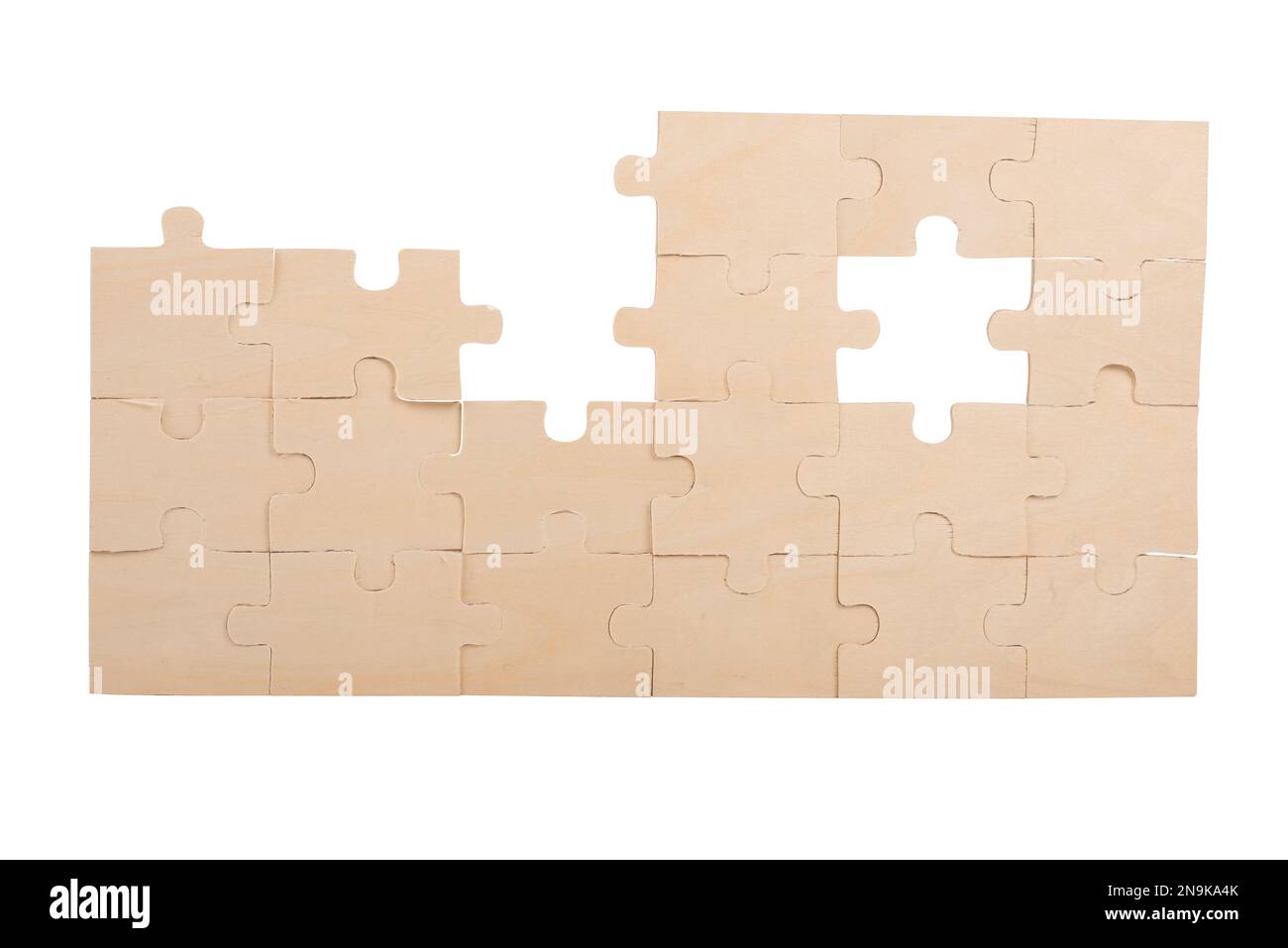 Puzzle wall with missing piece. concept teamwork, partnership ...