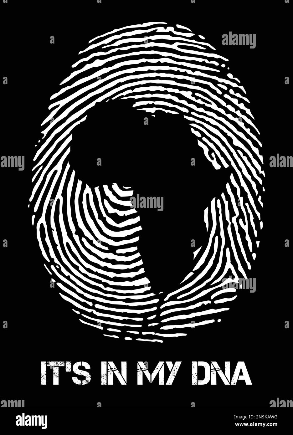 Africa It's in my DNA. African map into the thumb print with the quote ...