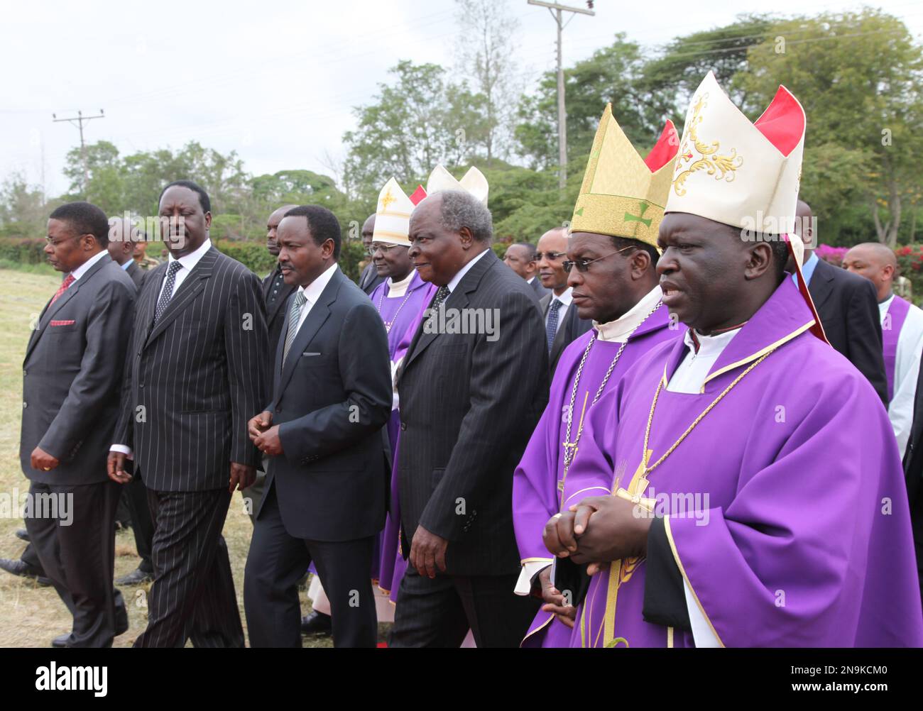 From left Kenyan speaker of National Assembley, Kenneth Marende, Prime ...