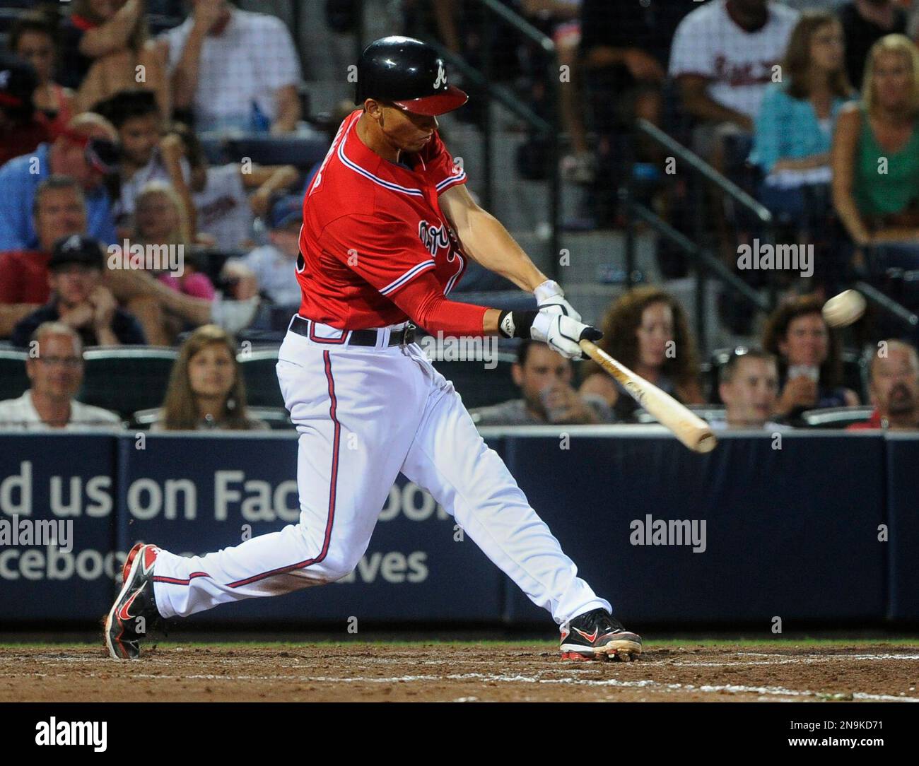 Atlanta Braves shortstop Andrelton Simmons, of Curacao, gets a hit ...