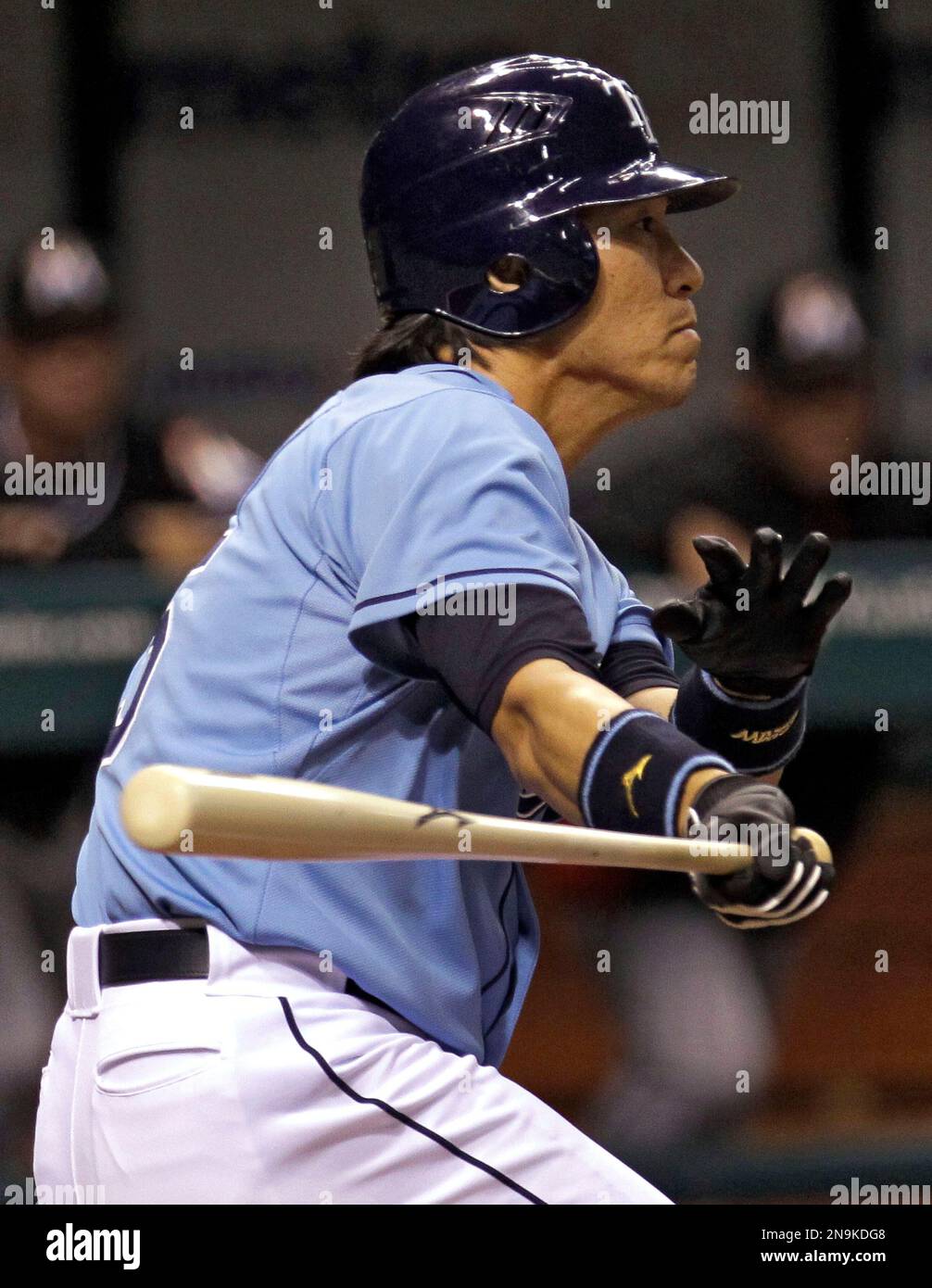 Tampa Bay Rays' Hideki Matsui, of Japan, grounds out to Miami Marlins ...