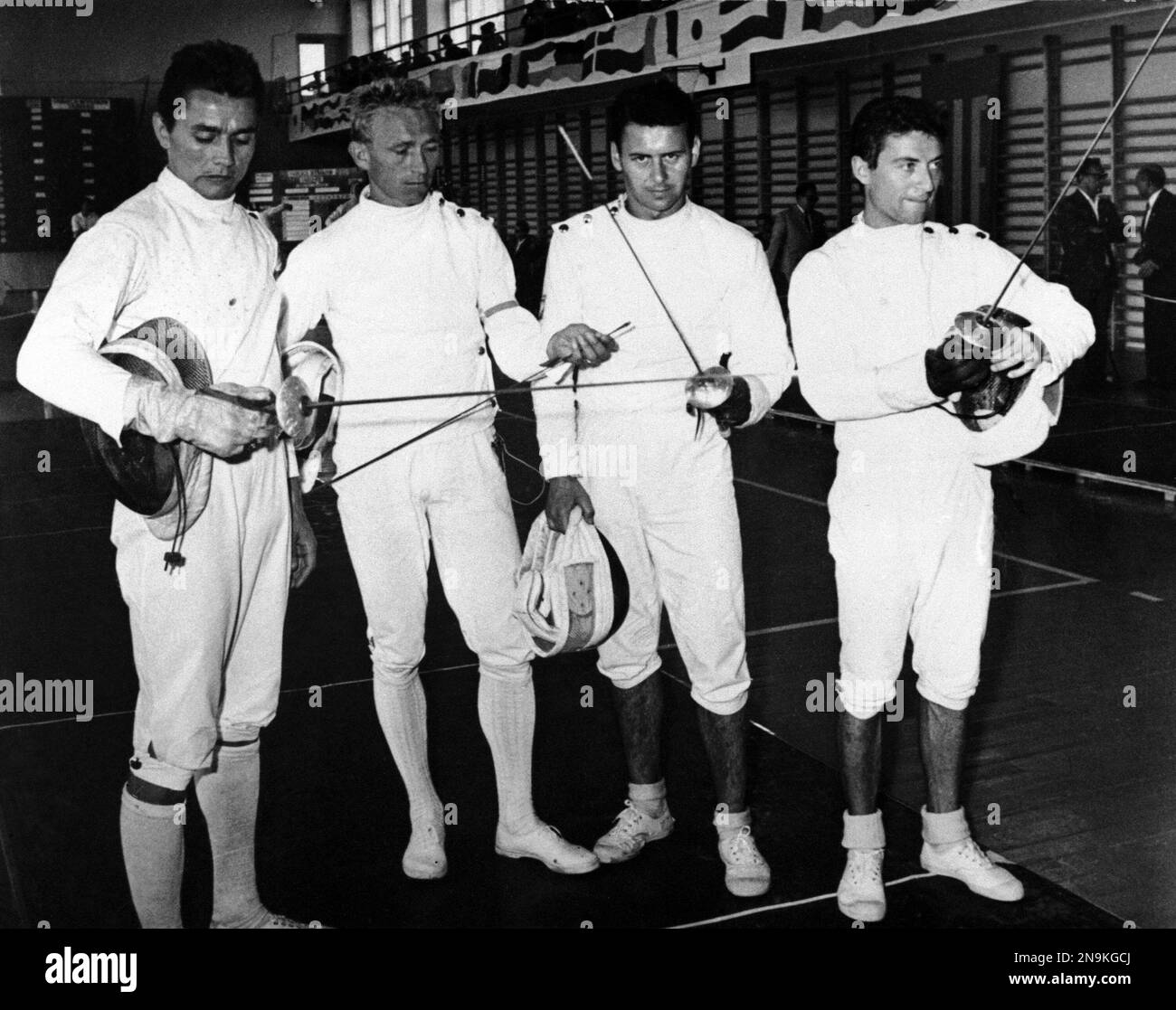 The Polish foils team shown at the Summer Olympic Games in Tokyo, Japan ...