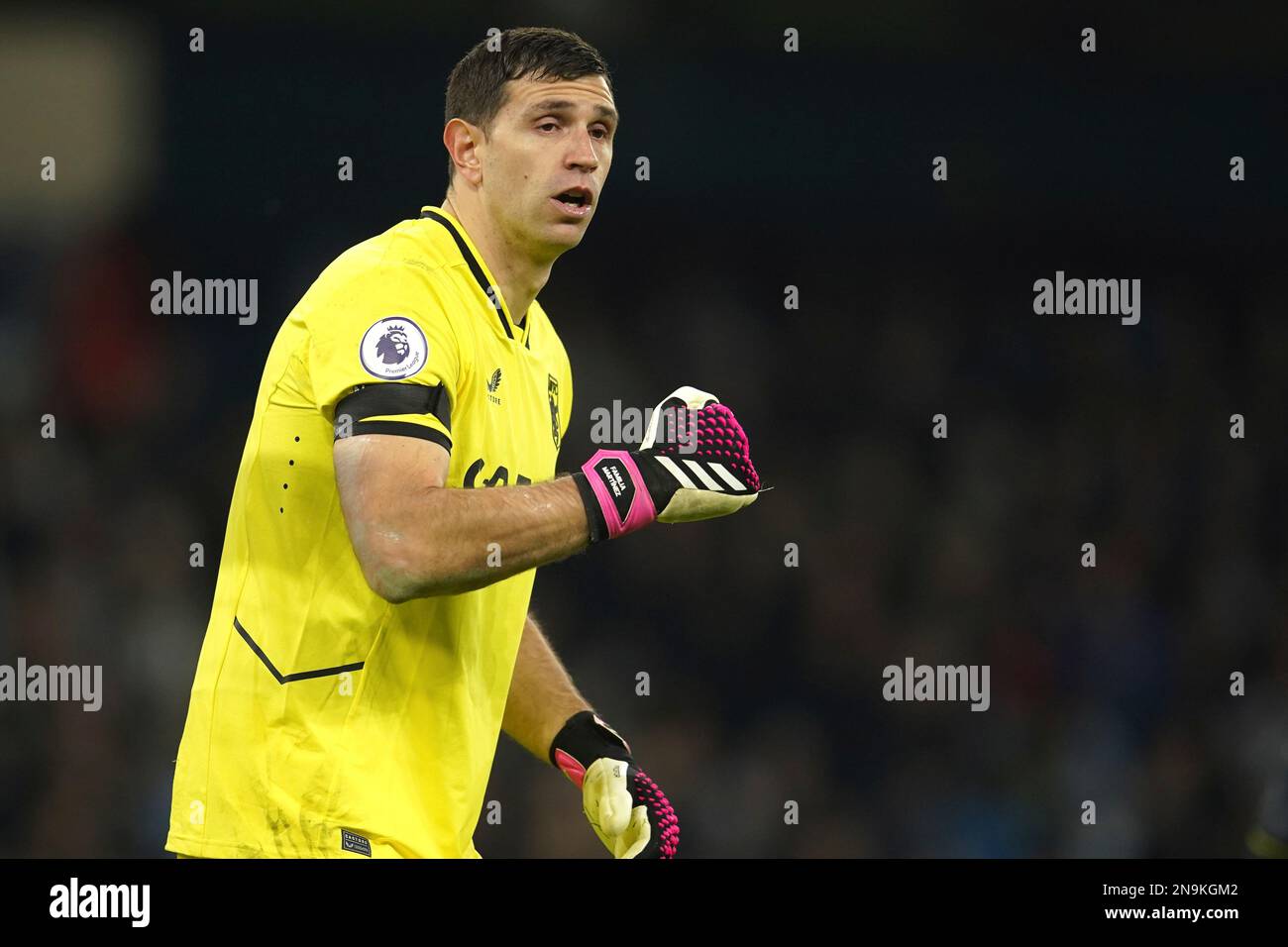 Aston Villa's goalkeeper Emiliano Martinez during the English Premier ...