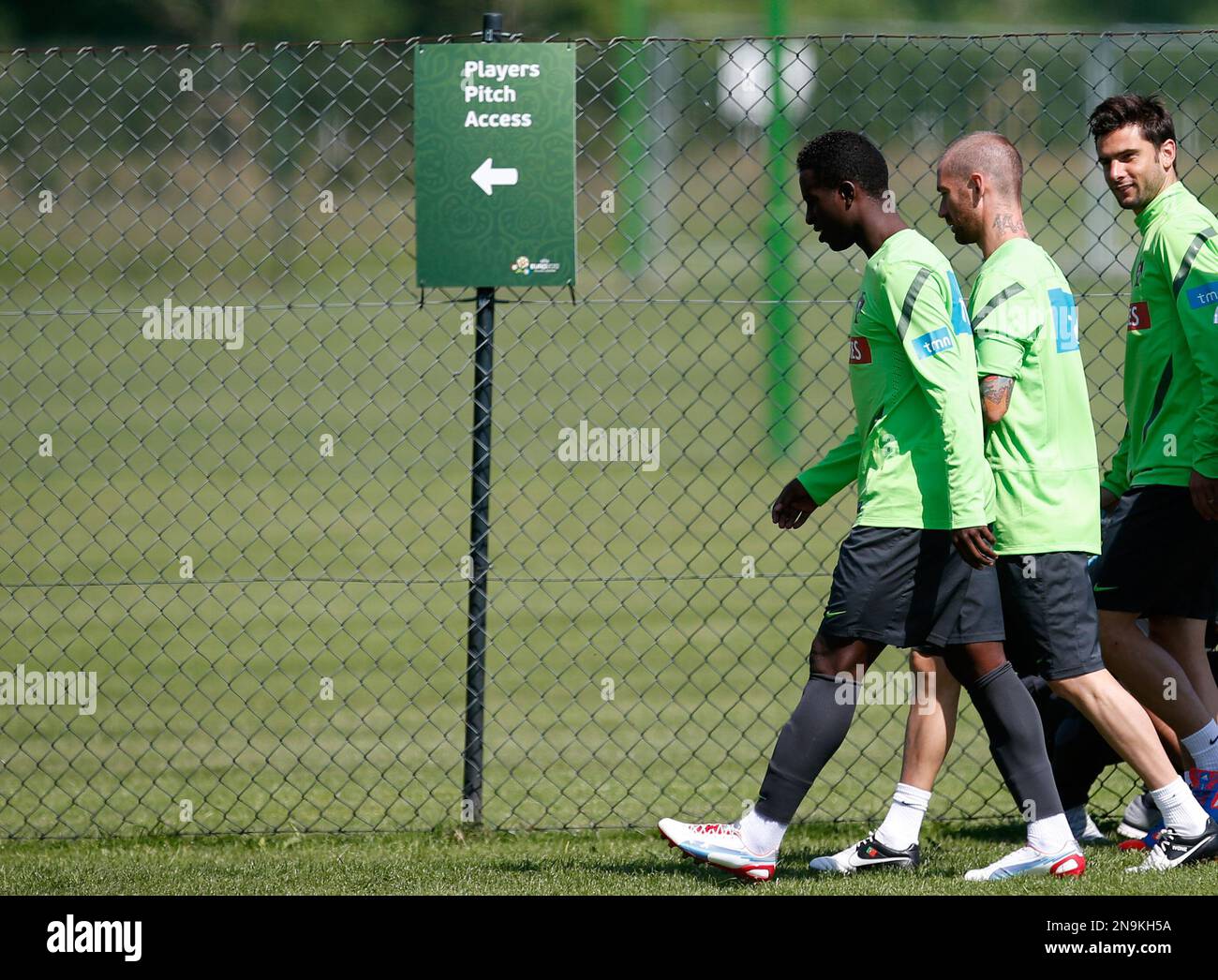 Players Silvestre Varela, Raul Meireles and Helder Postiga, from left ...