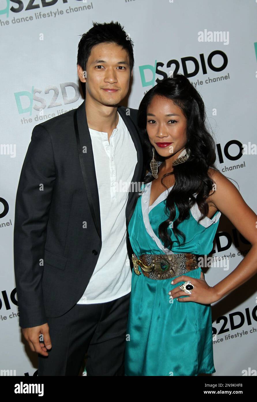 Harry Shum Jr., left, and Shelby Rabara pose together at the DS2DIO ...