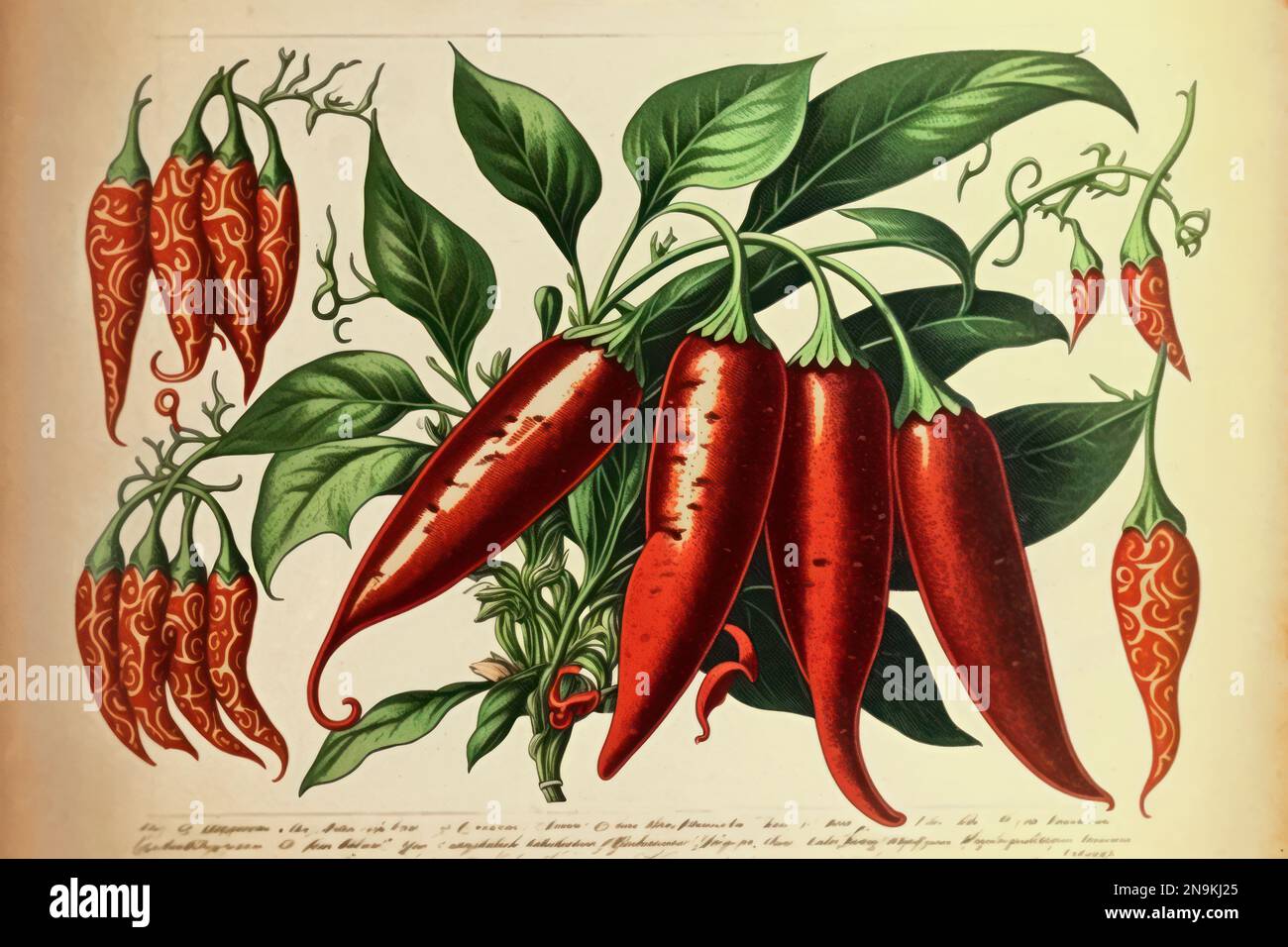 Chilli plant illustration hi-res stock photography and images - Alamy