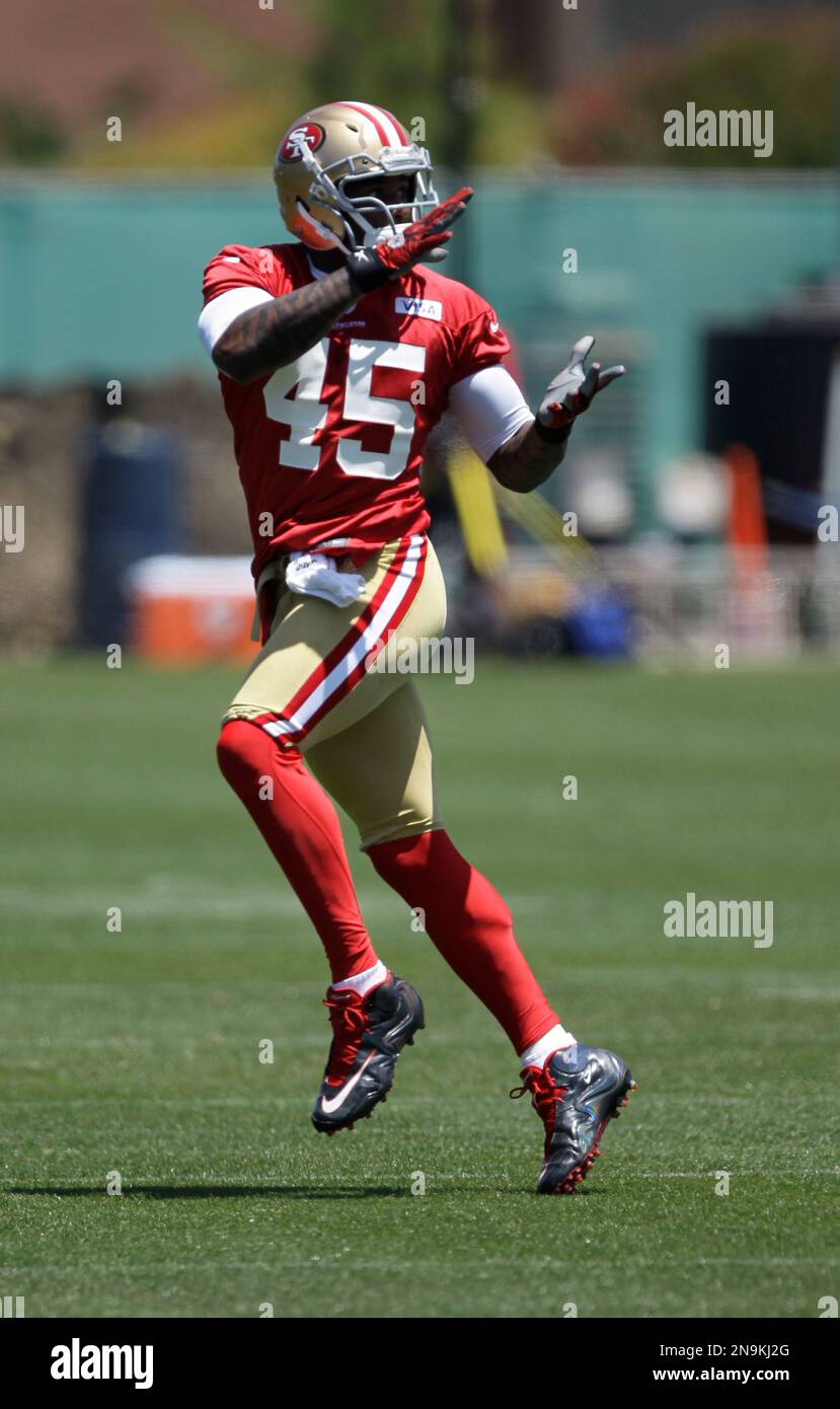 San Francisco 49ers Brandon Jacobs during NFL football practice at the ...