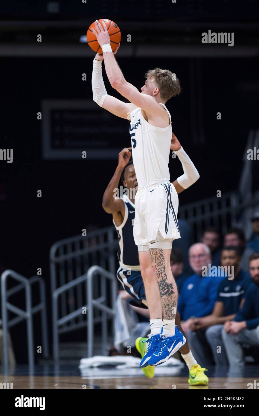 INDIANAPOLIS, IN - FEBRUARY 10: Xavier Musketeers guard Adam Kunkel (5 ...