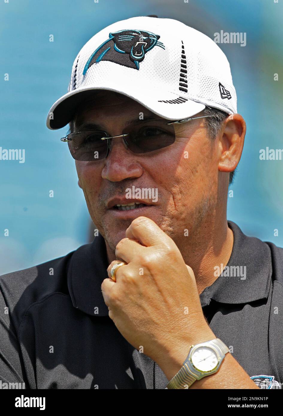 Carolina Panthers head coach Ron Rivera looks on during NFL football ...