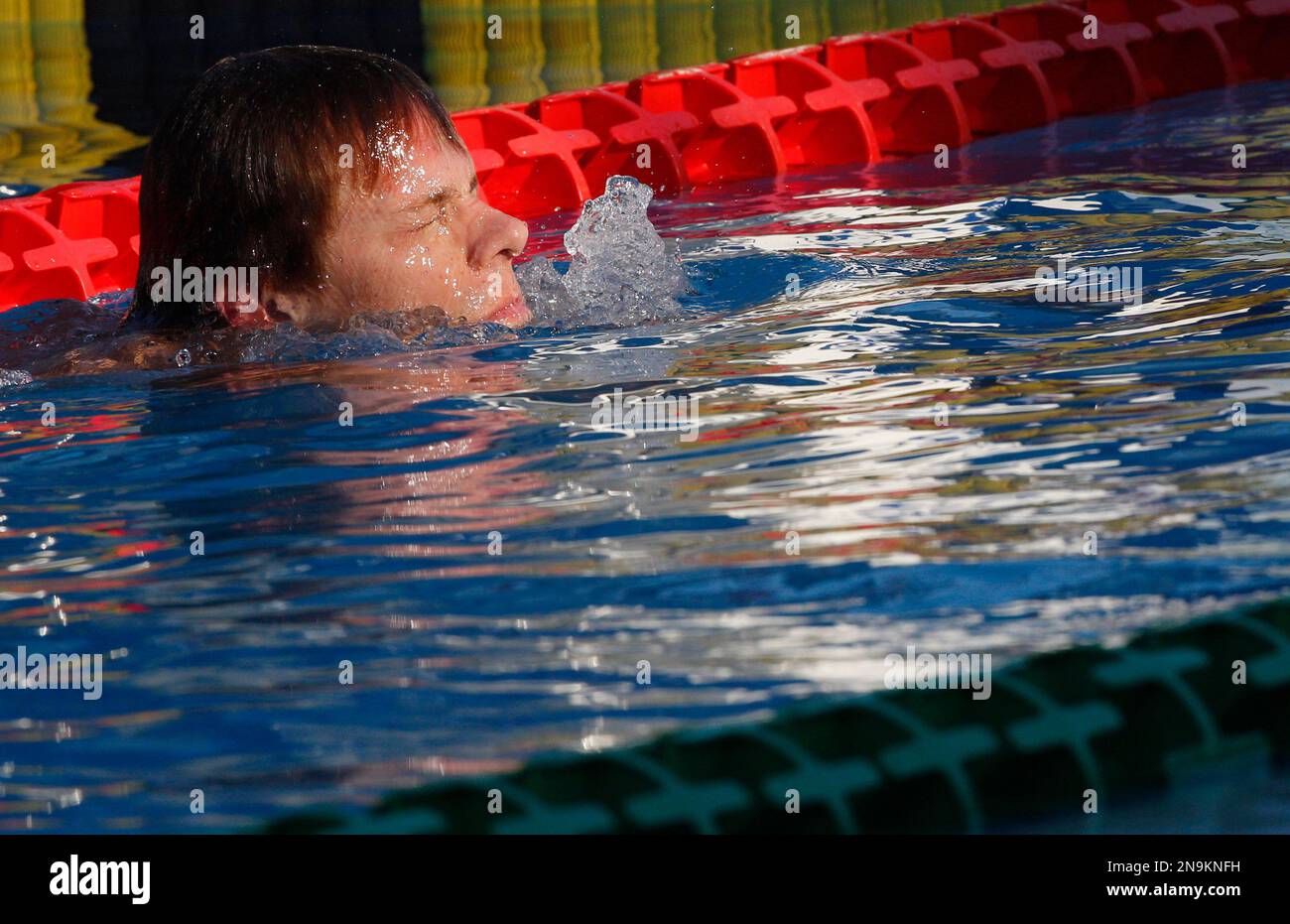 Brazil's Cesar Cielo reacts after placing first at a men's 50m ...