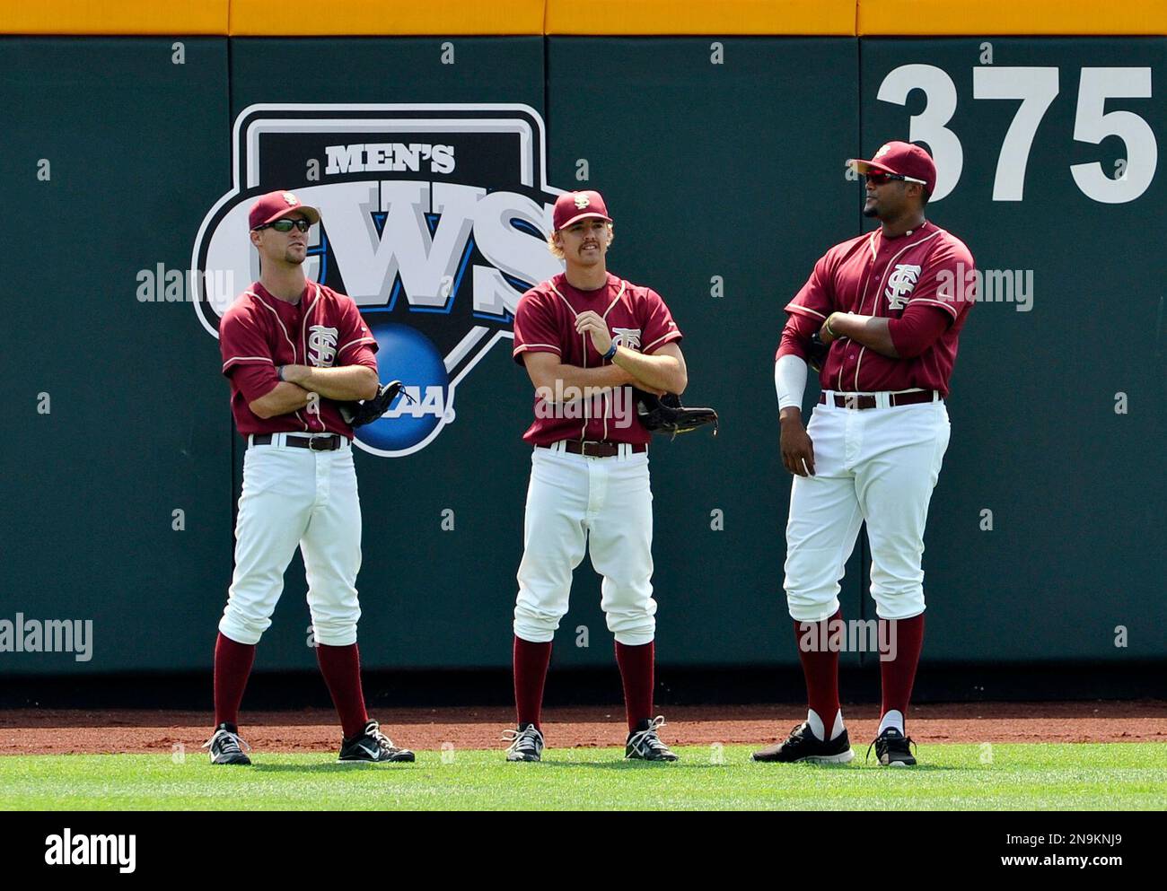 Florida State players, from left, Mack Waugh, Gage Smith and Hunter ...